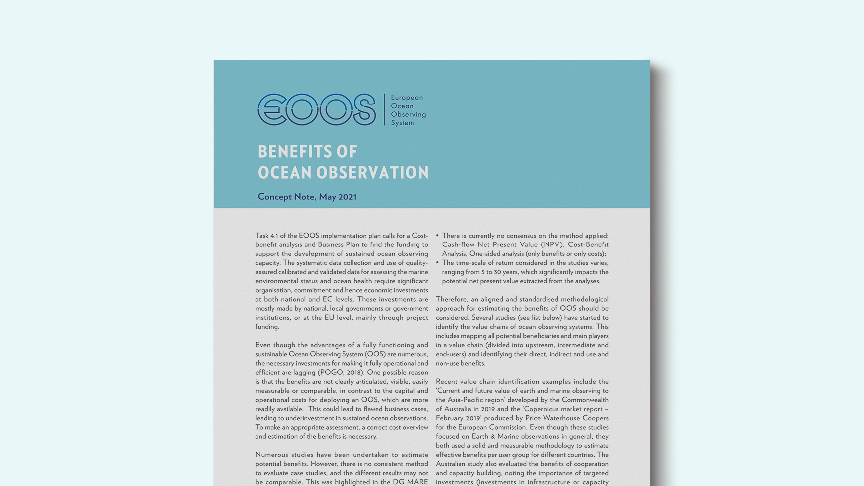 EOOS concept note on Benefits of Ocean Observation - European Ocean ...